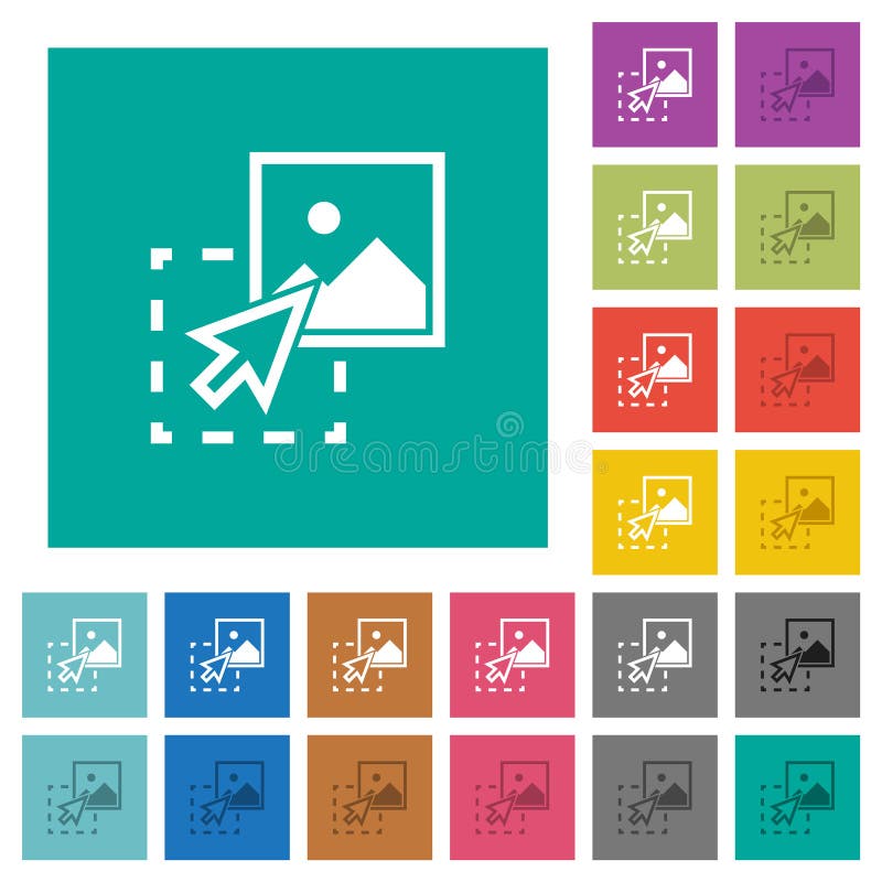 Drag Image To Upload Square Flat Multi Colored Icons Stock Vector ...