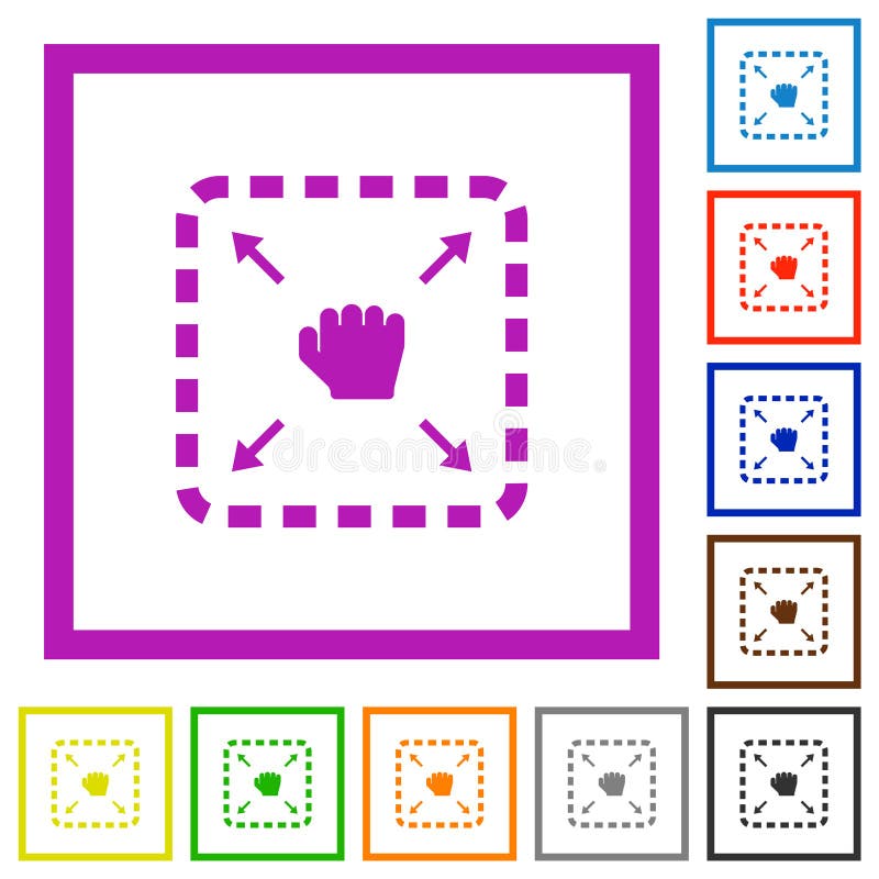 Drag Item White Icons on Edged Square Buttons Stock Vector ...