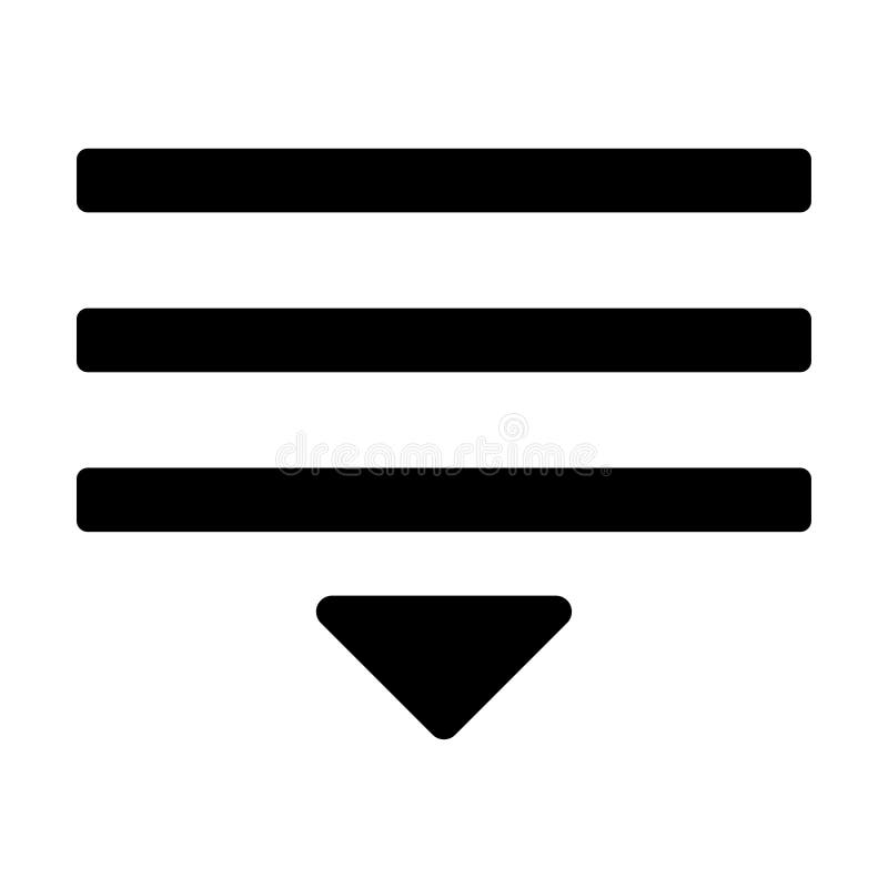 Drag List Down Icon stock vector. Illustration of list - 250343510