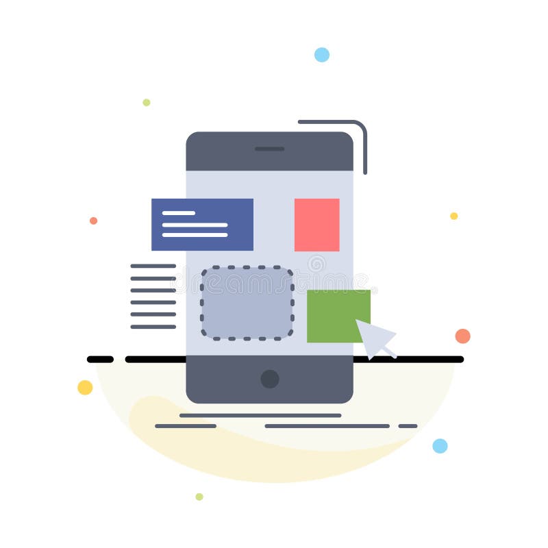 Drag, Mobile, Design, Ui, Ux Flat Color Icon Vector Stock Vector ...