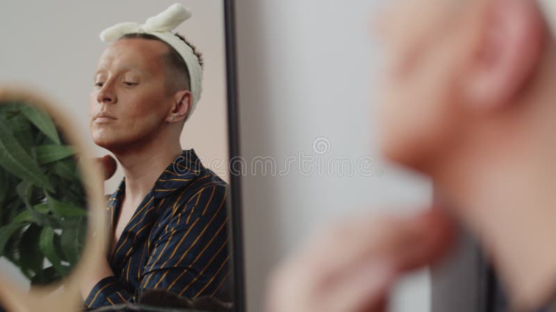 Drag Queen Applying Makeup in Front of Mirror Stock Video - Video of ...