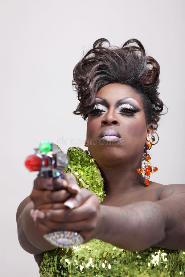 Drag queen with raygun stock photo. Image of woman, male - 27377346