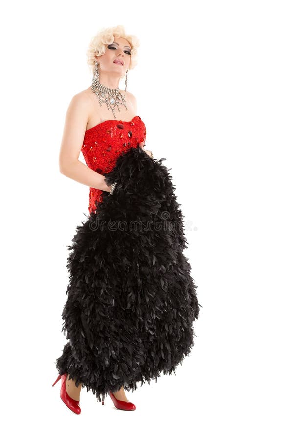 Drag Queen Red Dress Fur Performing Stock Photos - Free & Royalty-Free ...