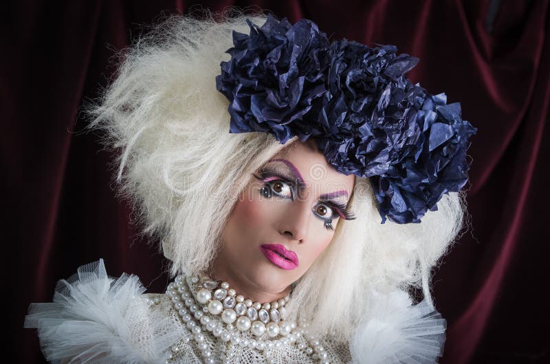 Drag Queen with Spectacular Makeup, Glamorous Stock Photo - Image of ...