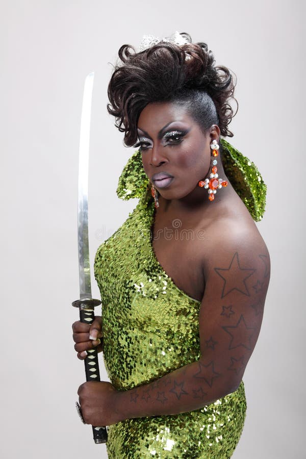 Drag queen with gun stock image. Image of female, fashion - 27377385