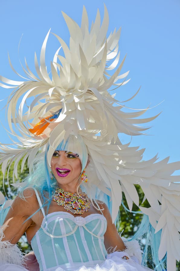 Drag Queen at Vancouver Pride Parade Editorial Image - Image of feather ...