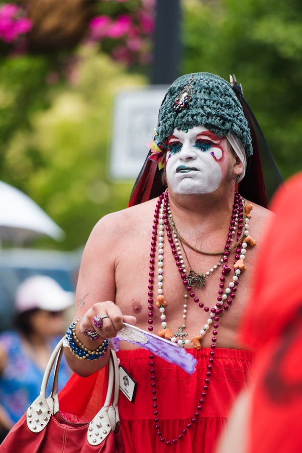 A Drag Queen Walks in Iowa Gay Pride Parade Editorial Stock Image ...