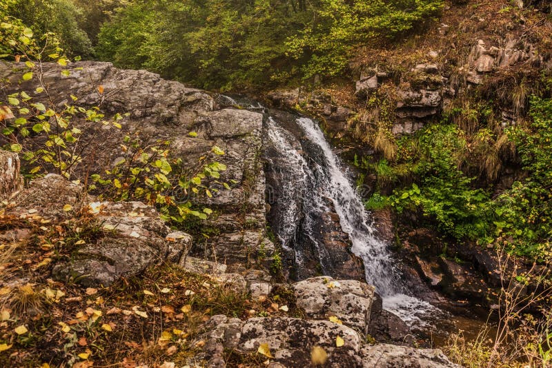 Draganov Vir Waterfall Falling Down Rocks in Forest Stock Photo - Image ...