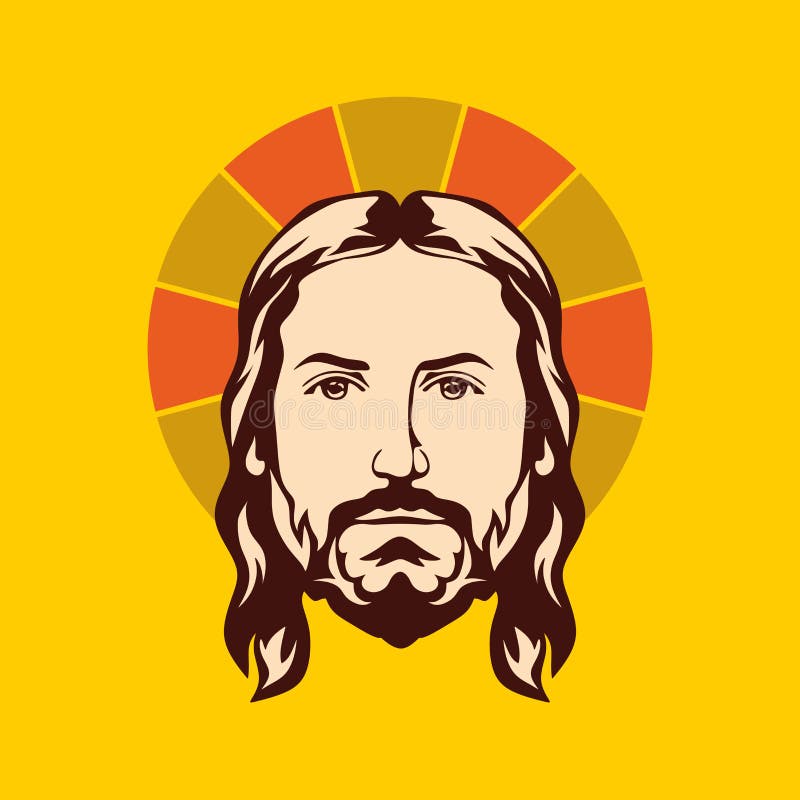 Framsida Av Lord Jesus Christ Vektor Illustrationer - Illustration av ...