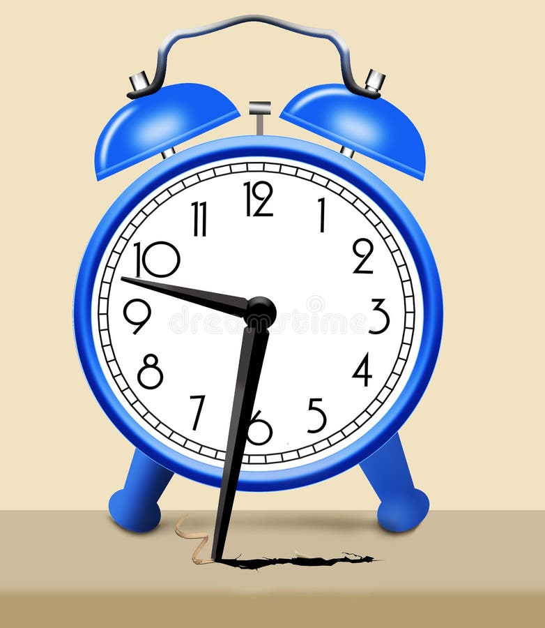 This Dragging Clock Hand Cutting into the Table Top is a 3-d ...