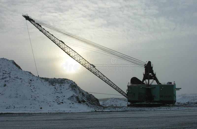 Dragline at Dawn stock photo. Image of machine, machines - 60156