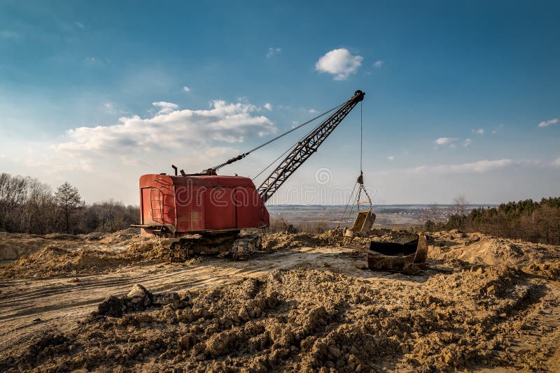 Dragline Equipment for Digging the Soil Stock Photo - Image of ...