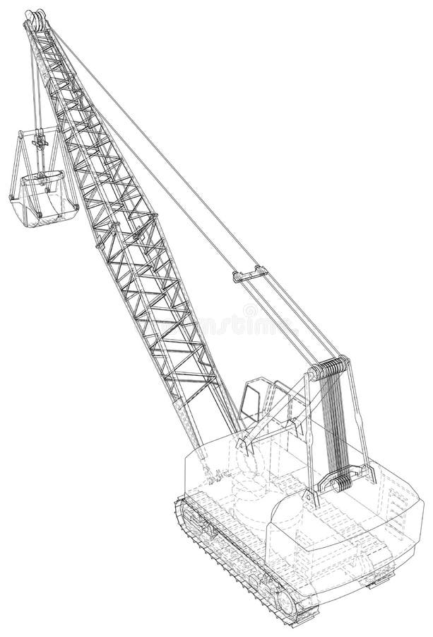 Dragline Excavator. the Layers of Visible and Invisible Lines are ...