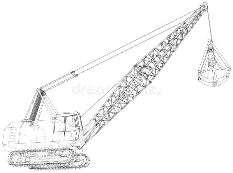 Dragline Excavator. the Layers of Visible and Invisible Lines are ...
