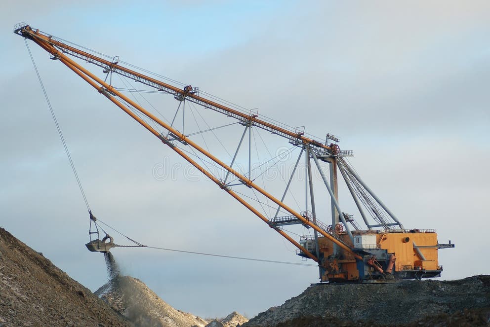 Dragline in open pit stock photo. Image of mining, machine - 7757366