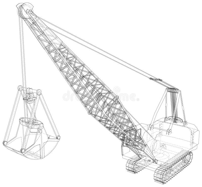 Coal Mining Machine. Vector Drawing Stock Vector - Illustration of ...