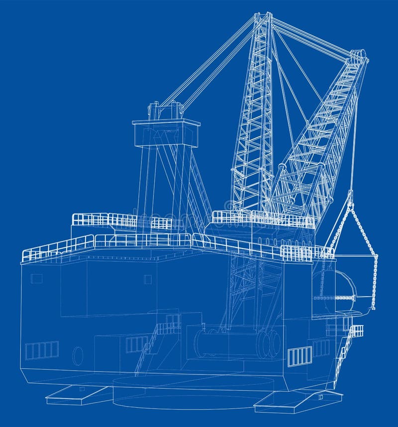 Dragline Walking Excavator. Vector Stock Vector - Illustration of model ...