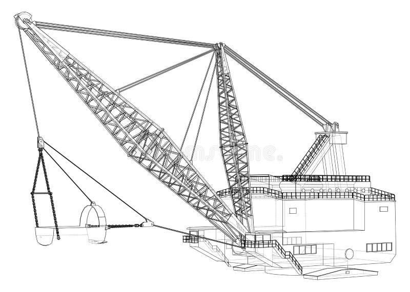 Excavator Dragline Logo Perfect for Logos and Stickers Stock Vector ...