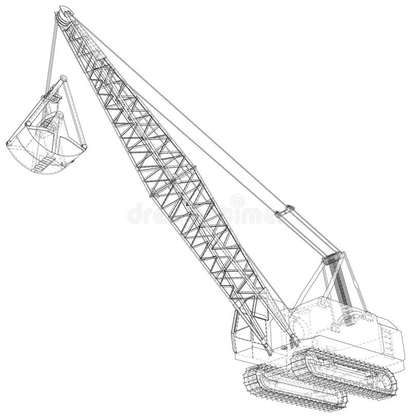 Excavator Wire Frame Stock Illustrations – 1,003 Excavator Wire Frame ...