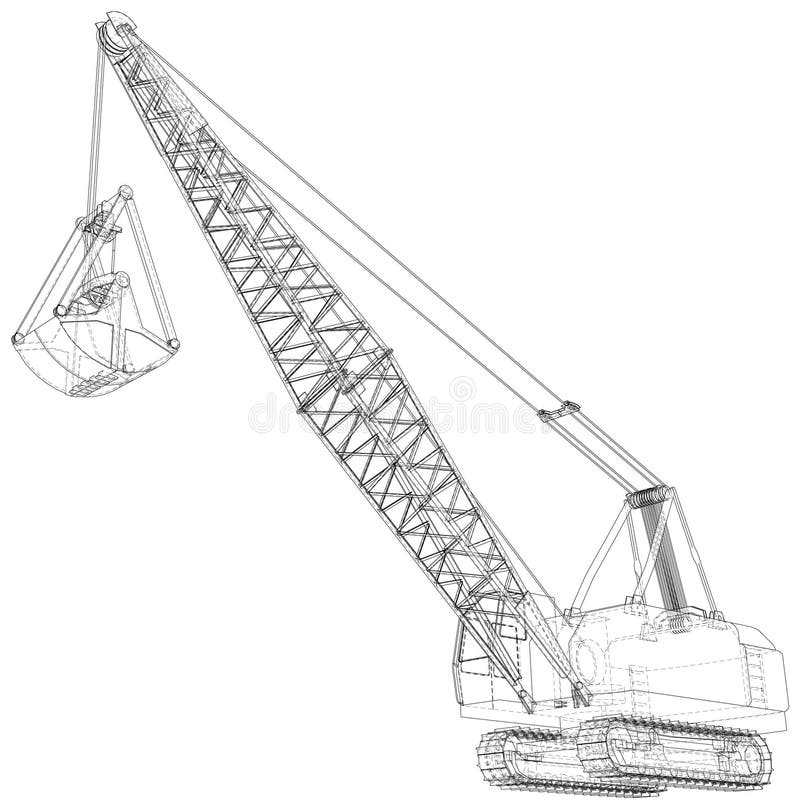 Excavator Wire Frame Stock Illustrations – 1,005 Excavator Wire Frame ...