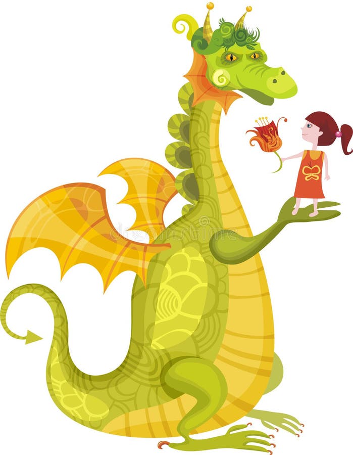 Beautiful lady Dragon stock vector. Illustration of dragon - 24233864