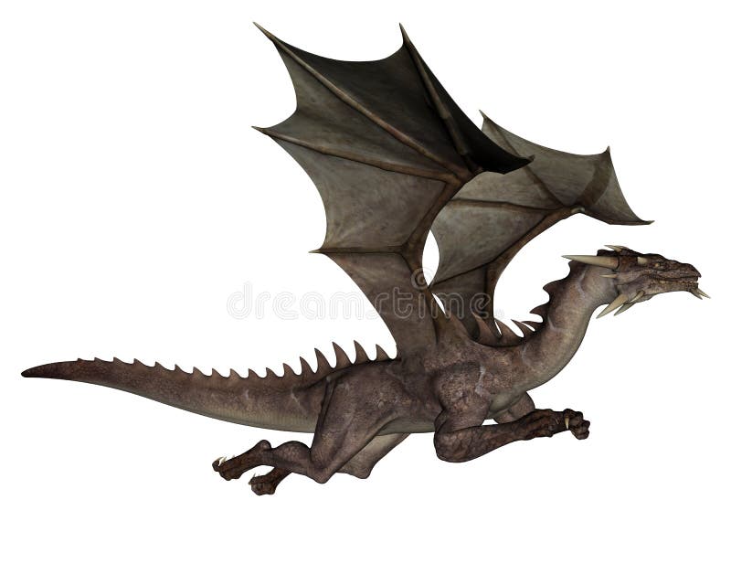 Green Scaled Dragon in Flight Stock Illustration - Illustration of ...
