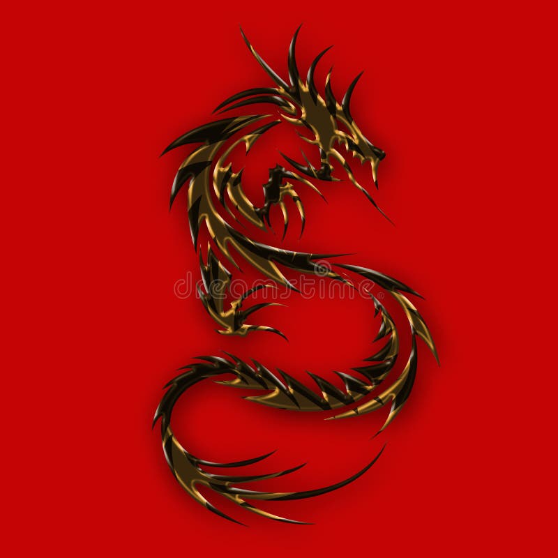 Red dragon stock vector. Illustration of china, decoration - 18052442