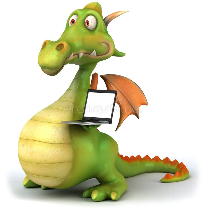 Dragon and laptop stock vector. Illustration of dragon - 20376630