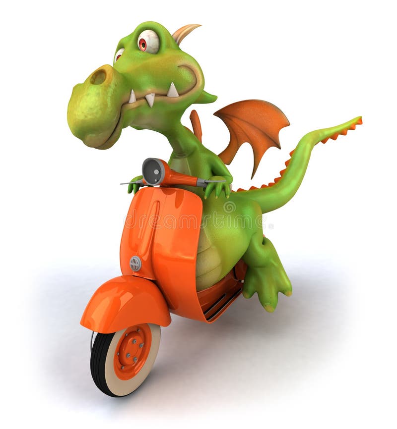 Dragon Cartoon Character with Digging Shovel Stock Illustration ...