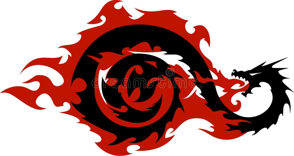 Black Dragon Silhouette Breathing Fire Stock Illustrations – 223 Black ...