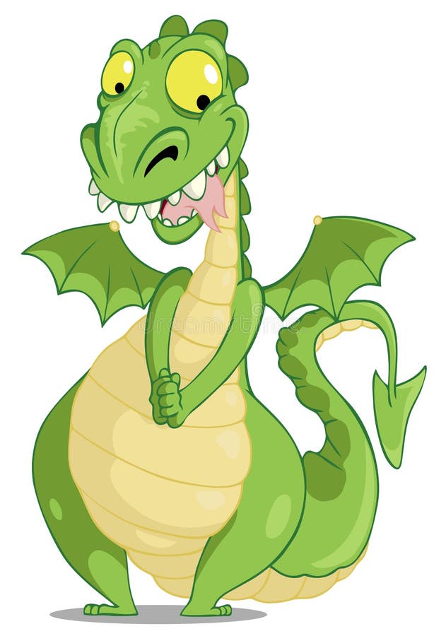 Cute dragon flying down stock illustration. Illustration of education ...