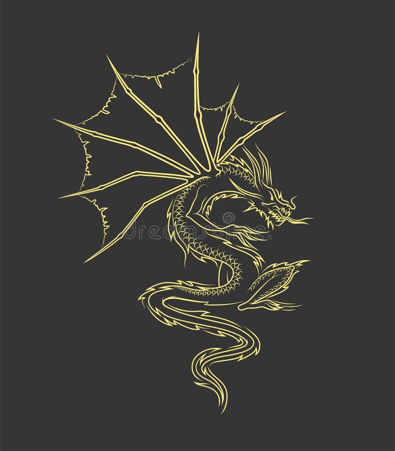 Poster of a Gold Wyvern on the Black Background for the Series House of ...