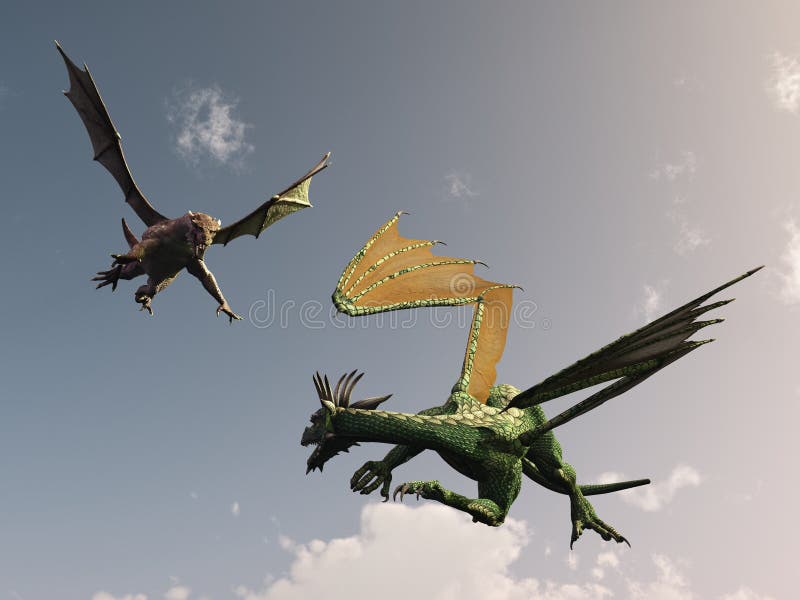 Dragon Attack stock illustration. Illustration of flying - 3085089