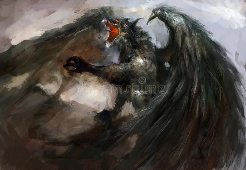 Dragon attack stock illustration. Illustration of ancient - 23485164