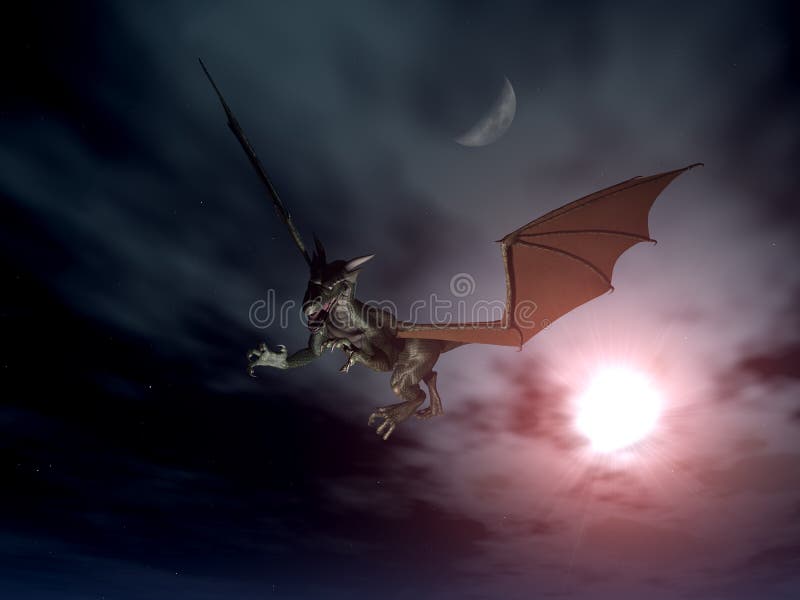 Dragon Attack stock illustration. Illustration of flying - 3085089