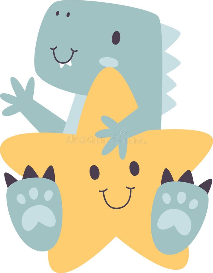 Dragon Baby Holding Star stock vector. Illustration of cute - 297429941