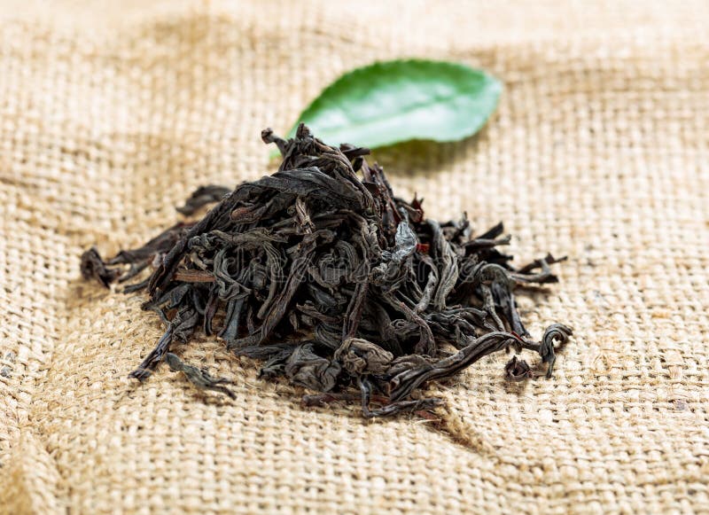 Dragon Black Tea on Canvas Background Stock Image - Image of perfect ...