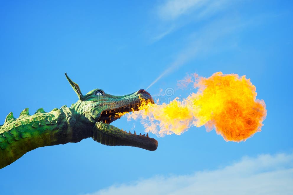 Dragon Blowing Fire stock image. Image of mythology - 127474925
