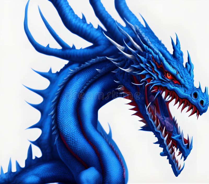 Dragon Blue, Generative AI Illustration Stock Illustration ...