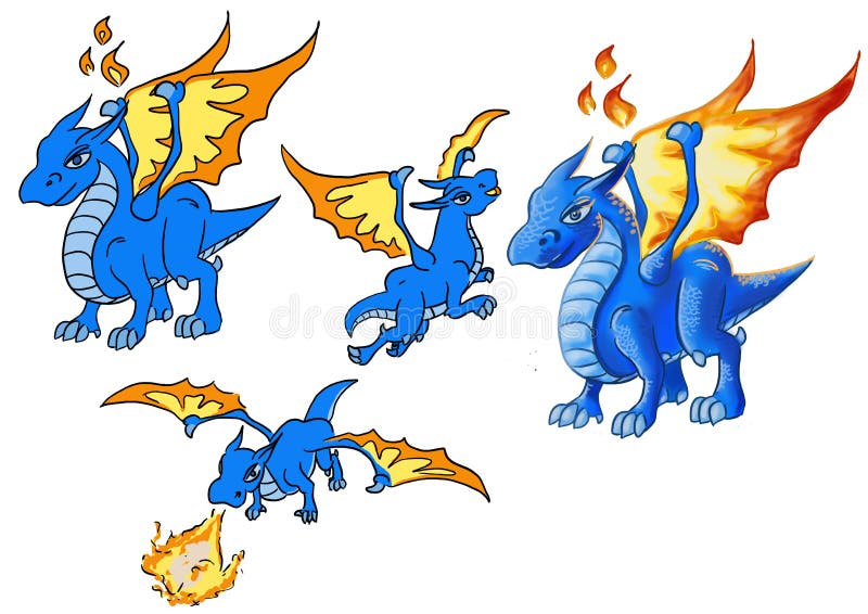 Blue Fiery Dragon Stock Illustrations – 529 Blue Fiery Dragon Stock ...