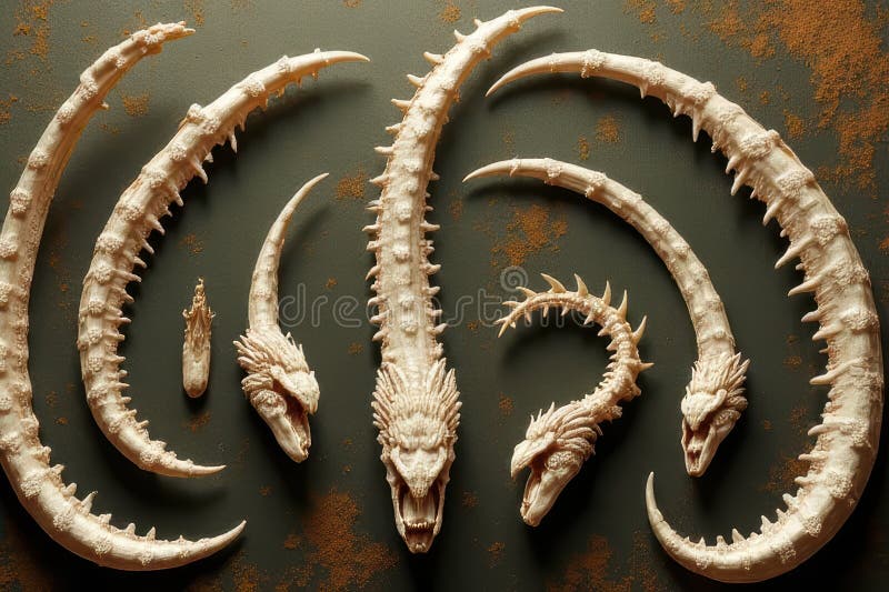 Dragon Bones - Ancient Relics of Mythical Creatures Stock Illustration ...