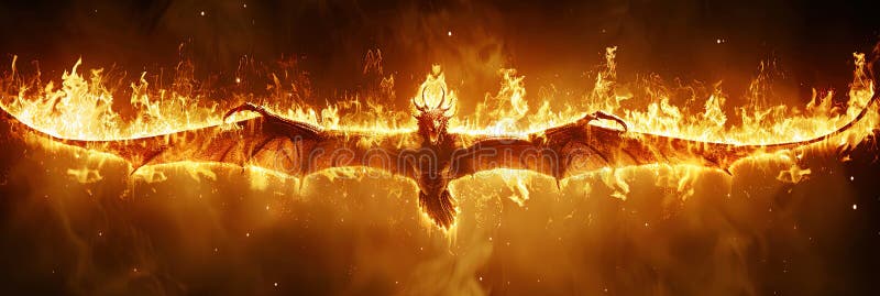 The Dragon, Breathing with Fire Against the Backdrop of an Extinct ...