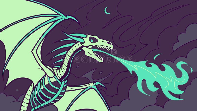 Dragon Breathing Fire, Fantasy and Mythical Creature Vector Design ...