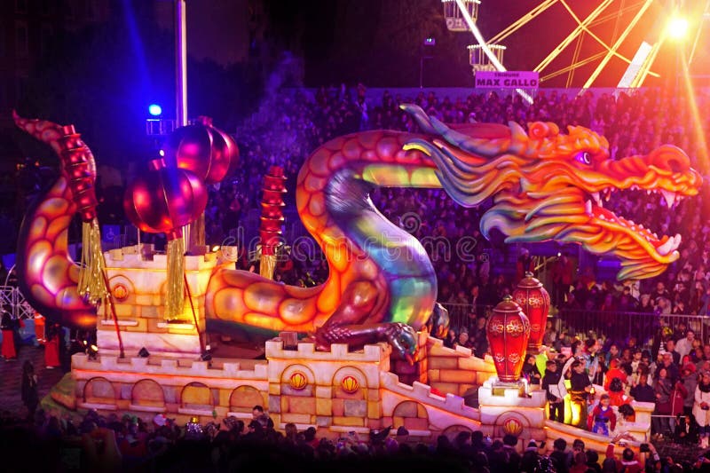 Dragon Carnival Float of the Nice Carnival 2023 Editorial Photography ...