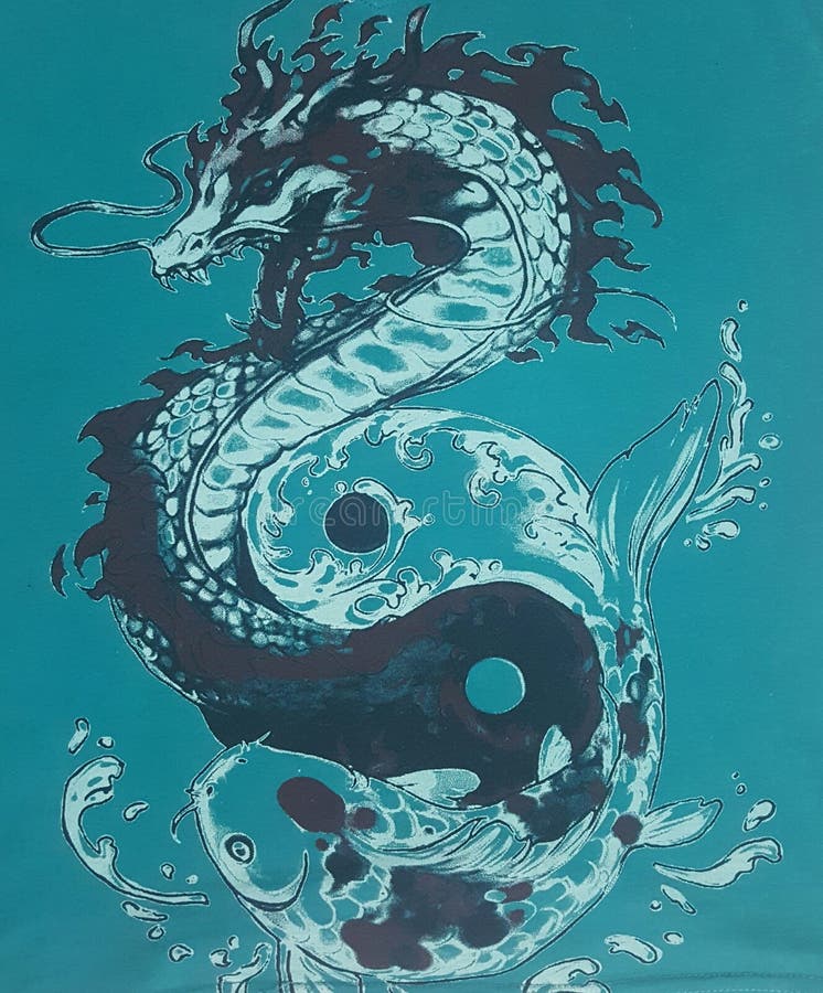 Dragon and Carp stock photo. Image of camiseta, saopaulo - 88220982