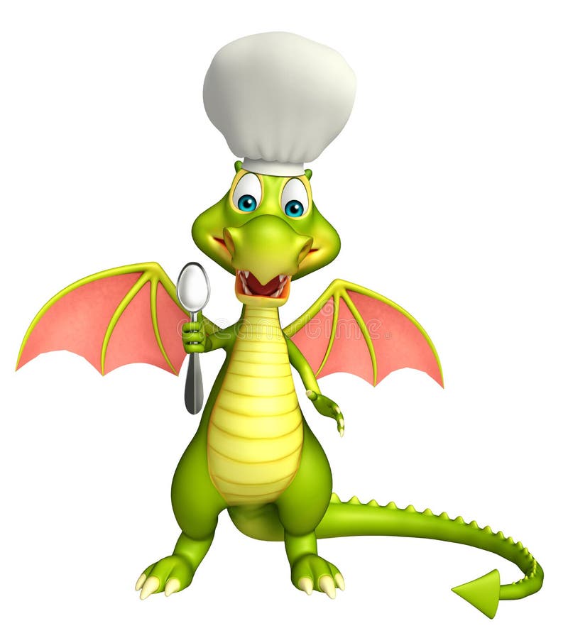 Dragon chef stock illustration. Illustration of funny - 16882690
