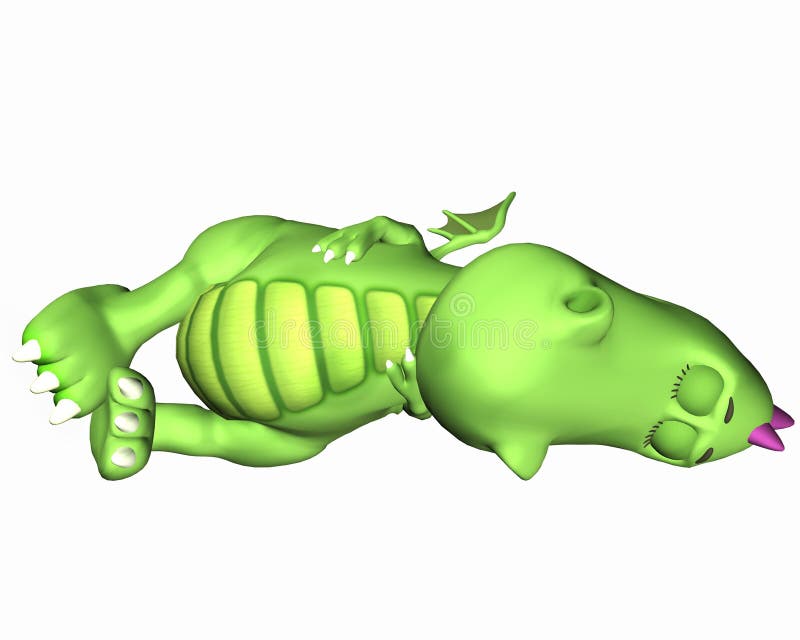 Dragon Cartoon - Sleeping stock illustration. Illustration of animal ...