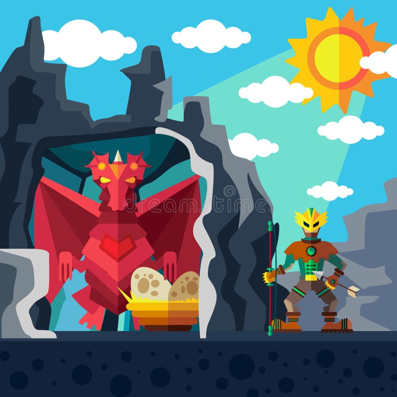 Dragon s cave stock illustration. Illustration of gold - 20599661