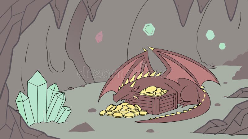 Dragon in Cave, Fantasy Creature, Mythical Dragon and Cave Dwelling ...