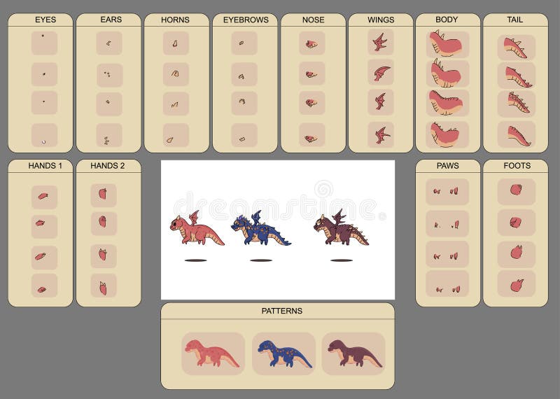 Dragon character creator stock vector. Illustration of ...